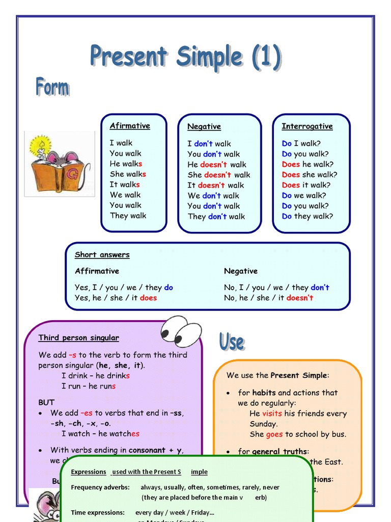 PRESENT SIMPLE Expl and Exerc 3rd Person | PDF | Linguistic Typology | Syntax
