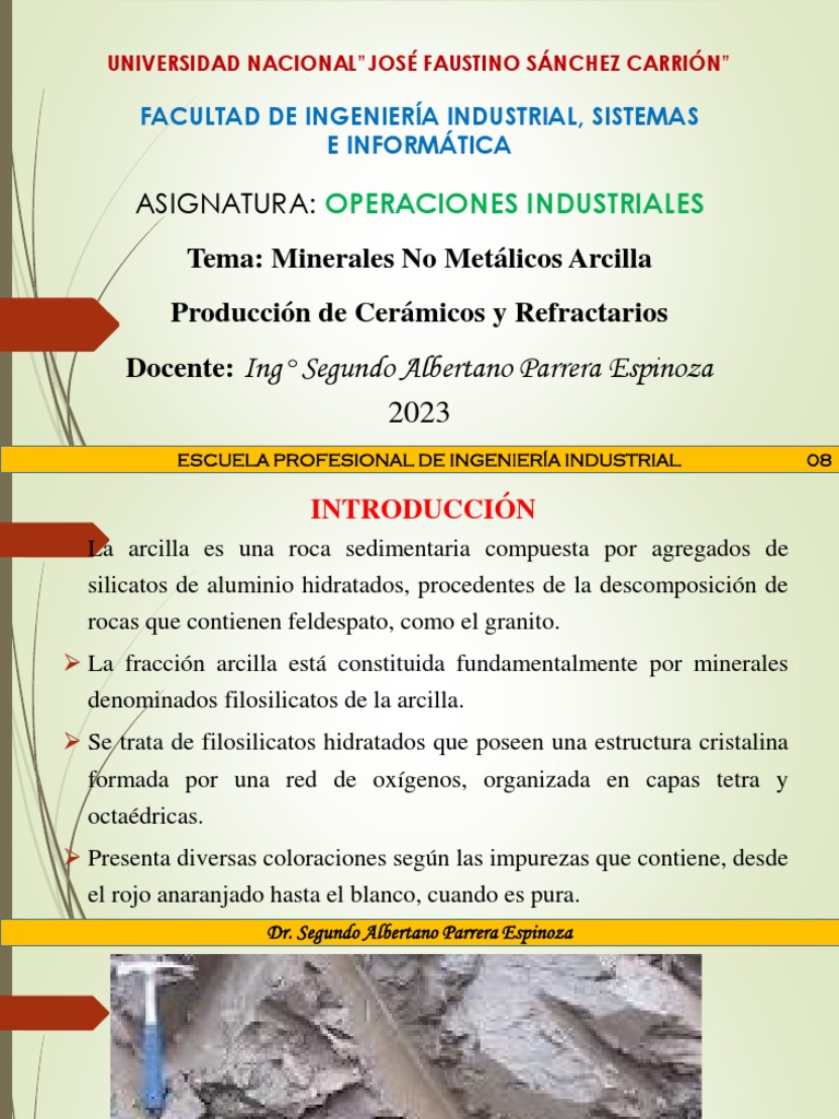 Arcilla, Cerámicos y Refractar 2022-2 Sec A.pdf | PDF | Arcilla ...