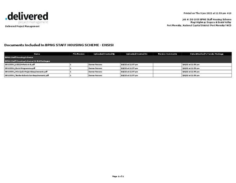 Document Register - Sample | PDF