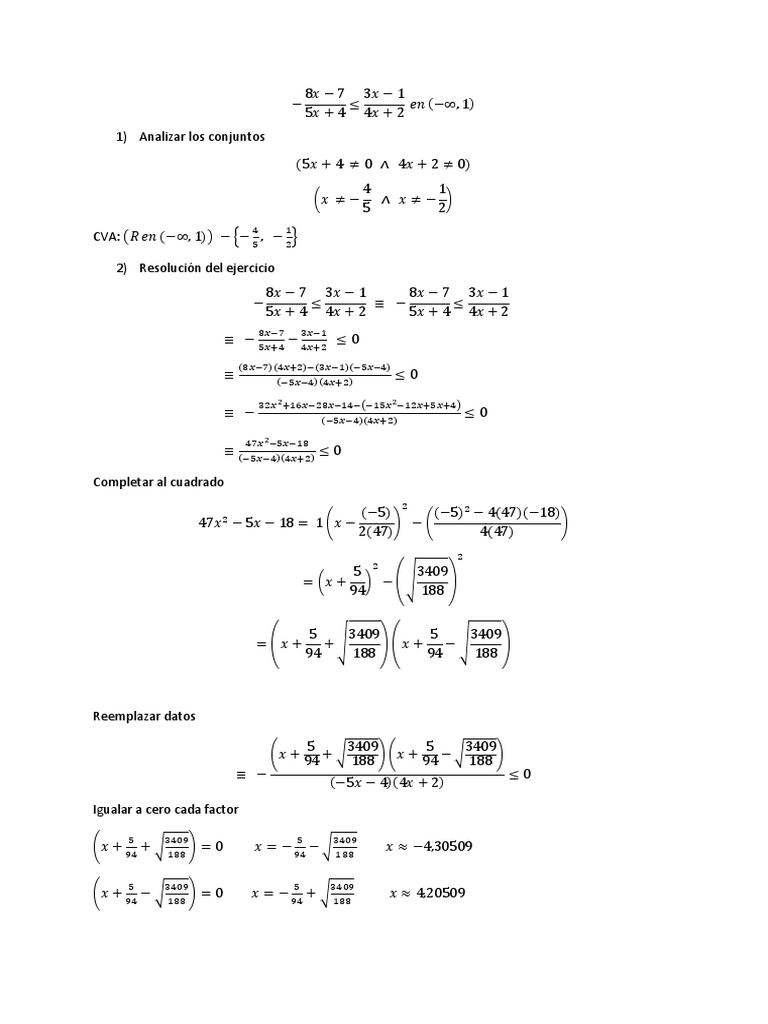 Ejercicios de Mate | PDF