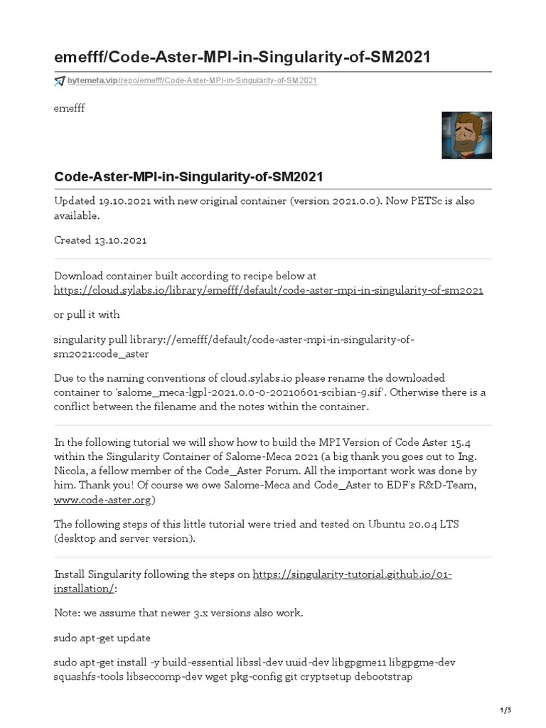 Bytemeta - Vip Emefffcode Aster MPI in Singularity of SM2021 | PDF | Central Processing Unit ...