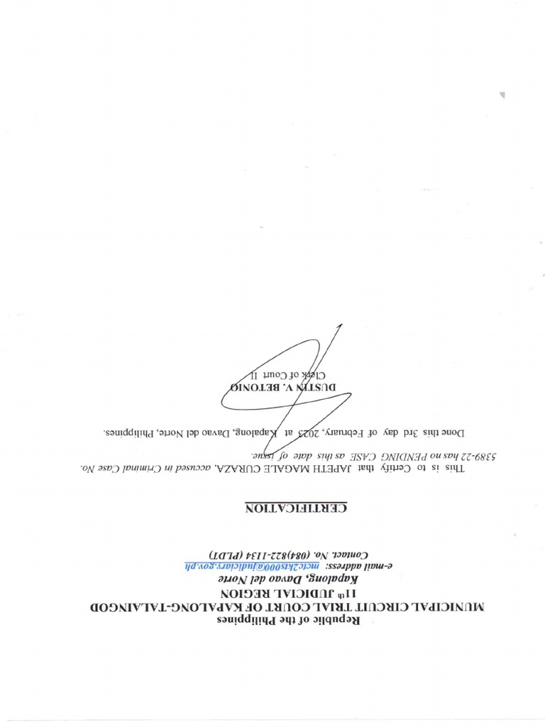 Certificate of No Pending Case | PDF