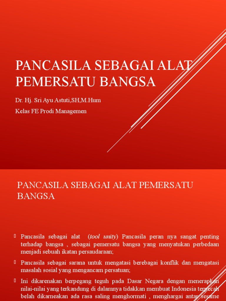Pancasila Sebagai Alat Pemersatu Bangsa | PDF