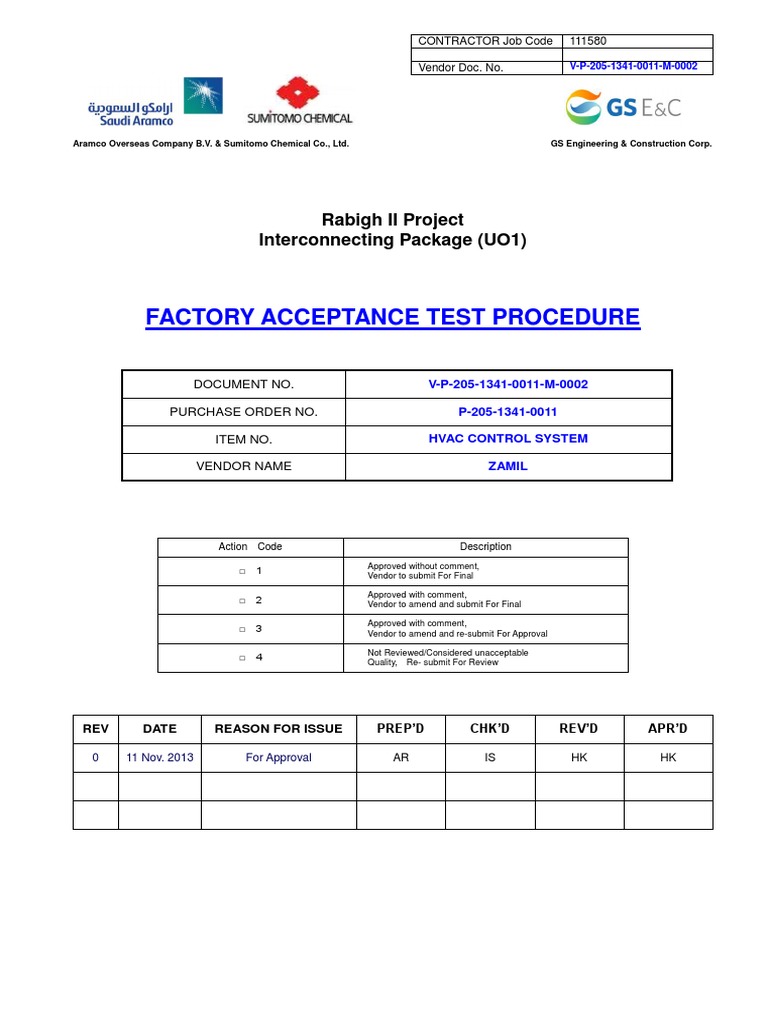 V P 205 1341 0011 M 0002 - Factory - Acceptance - Test - Procedure ...