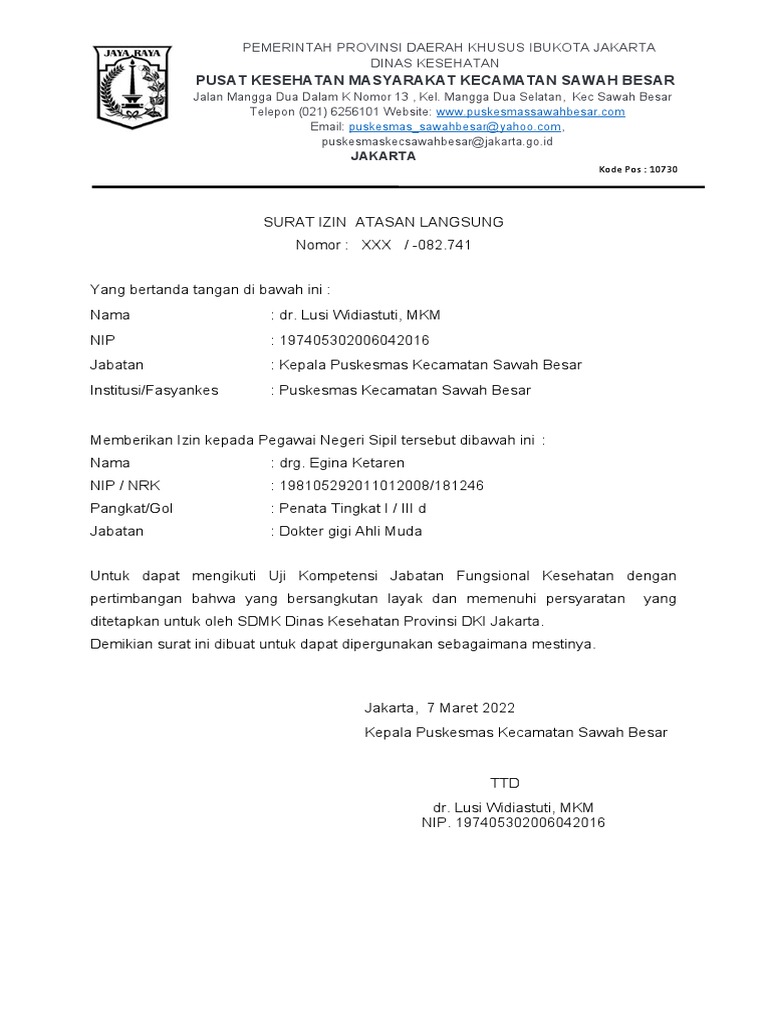 SURAT REKOMENDASI ATASAN | PDF