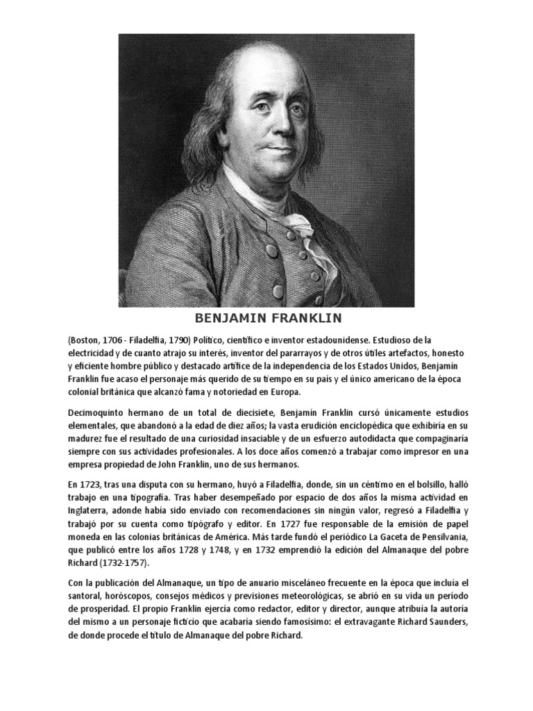 Benjamin Franklin | PDF | Energía solar | Marie Curie