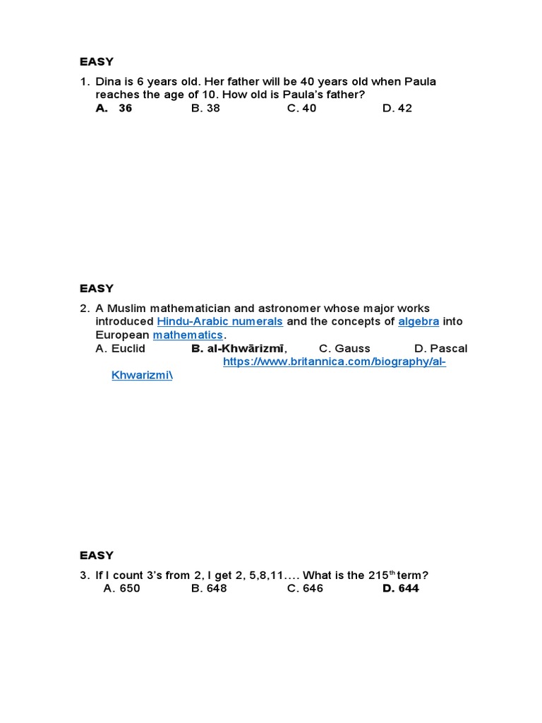 Questionnaire Math 6 ENVERGA 2022 23 | PDF