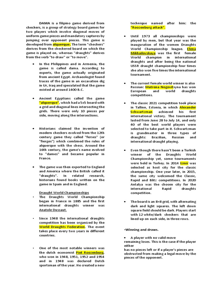 Dama PDF | PDF | Chess | Competitive Games