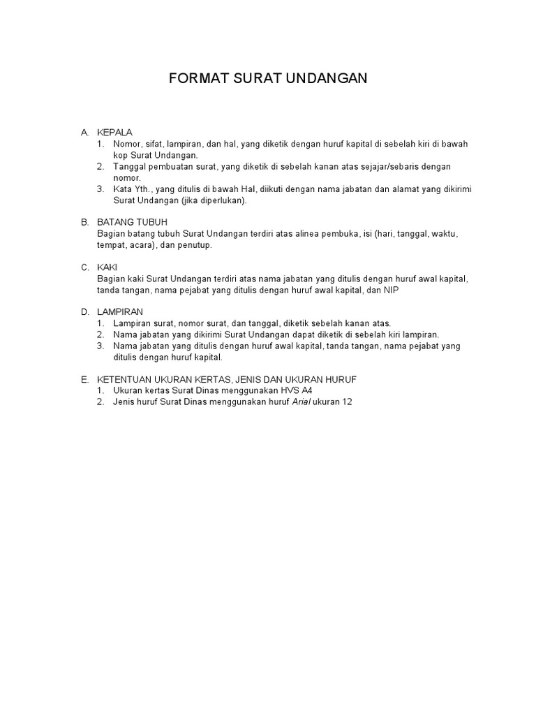 Format Surat Undangan Resmi | PDF