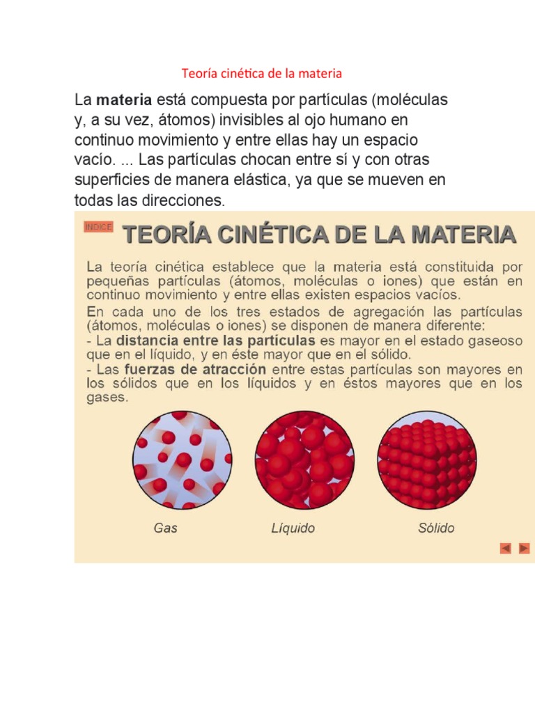 Teoría Cinética de La Materia | PDF
