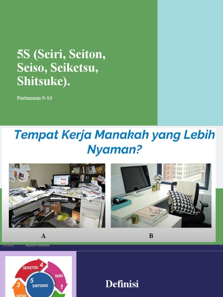 5S (Seiri, Seiton, Seiso, Seiketsu, Shitsuke) .: Pertemuan 9-10 | PDF