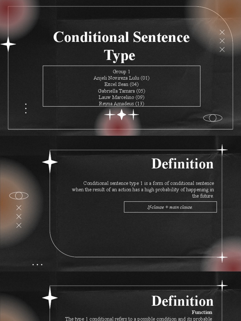 Conditional Sentence Type 1 | PDF | Sentence (Linguistics) | Linguistic ...