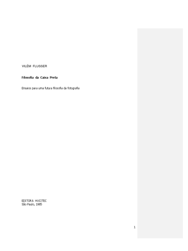 Flusser - Filosofia Da Caixa Preta (1573) PDF | PDF | Imagem | Science