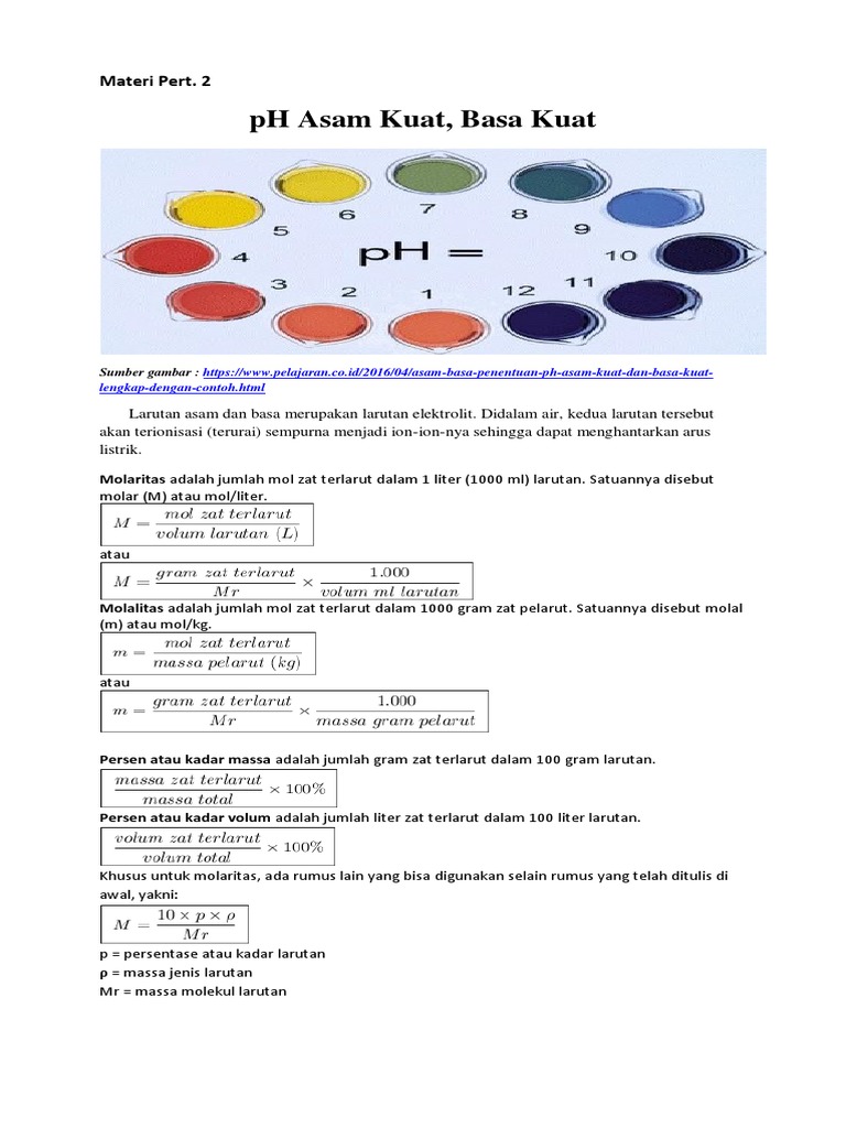 pH Asam Kuat dan Basa Kuat | PDF