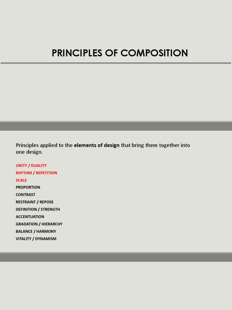 PRINCIPLES OF COMPOSITION - Part 1 PDF | PDF | Rhythm | Composition ...