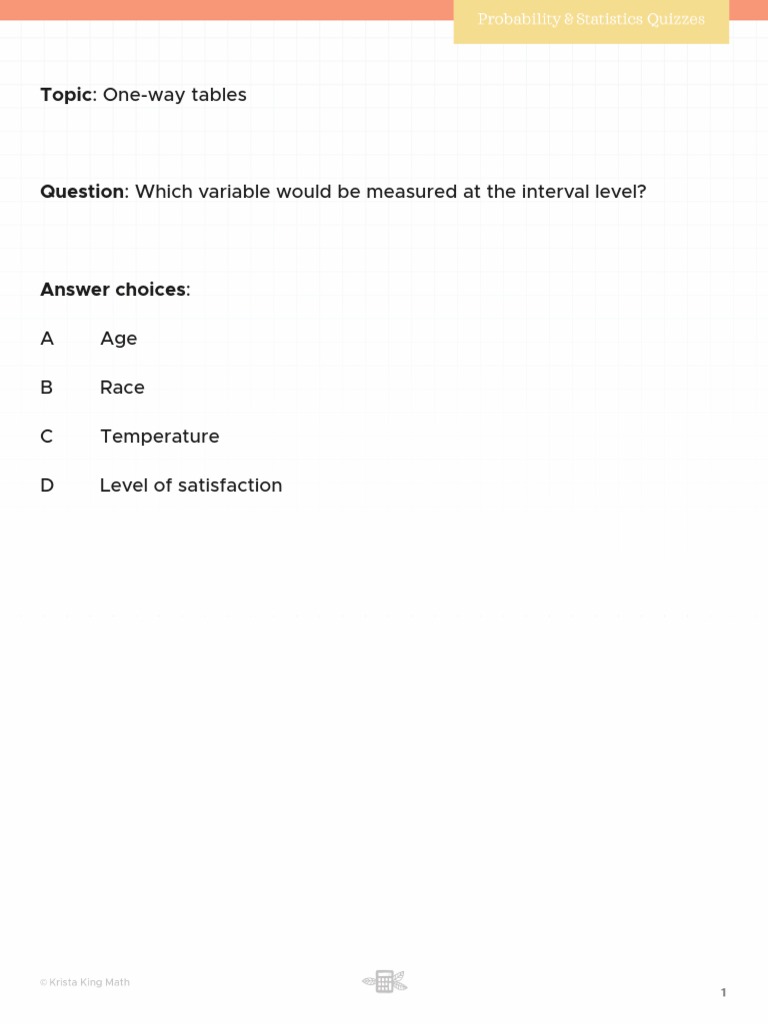 One-Way Tables | PDF | Level Of Measurement | Vehicles