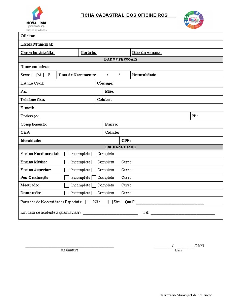 Ficha Cadastral | PDF