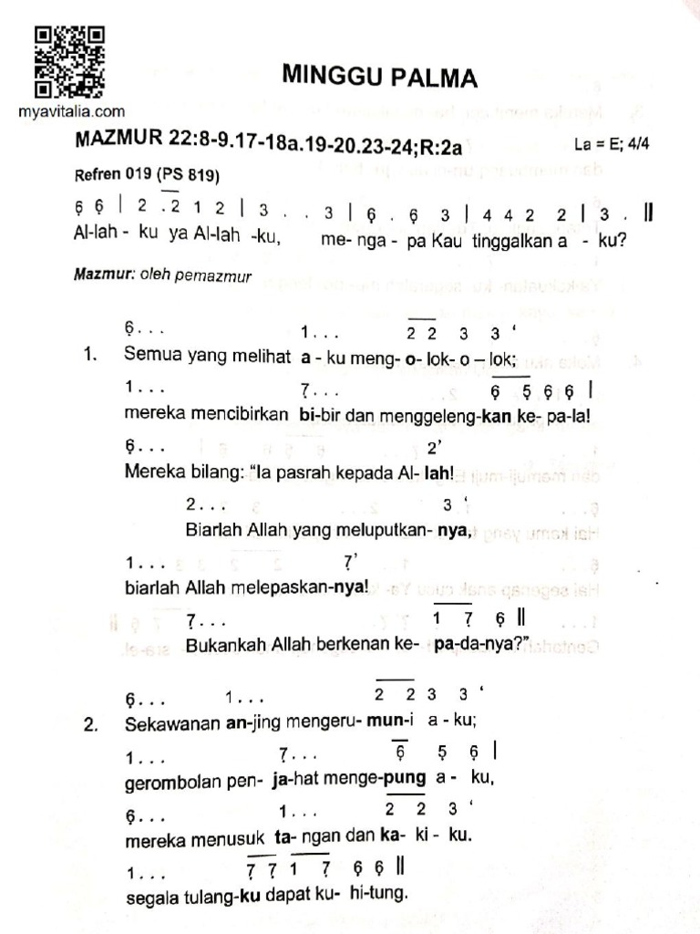 Edisi Baru - Mazmur Minggu Palma | PDF