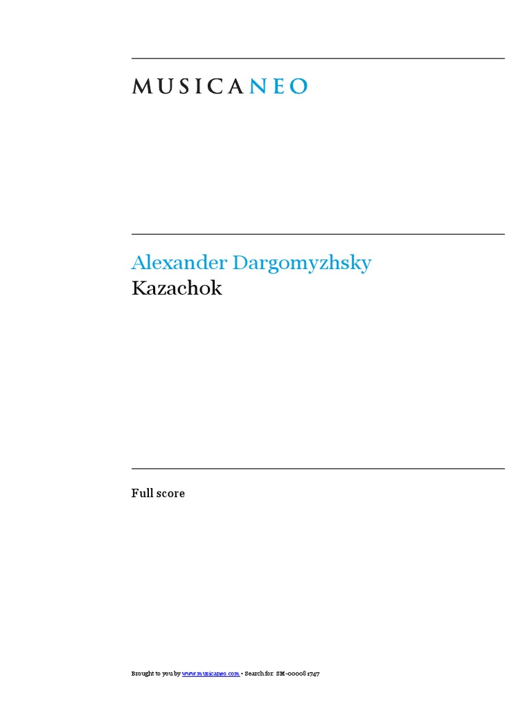 Alexander Dargomyzhsky - Kazachok | PDF