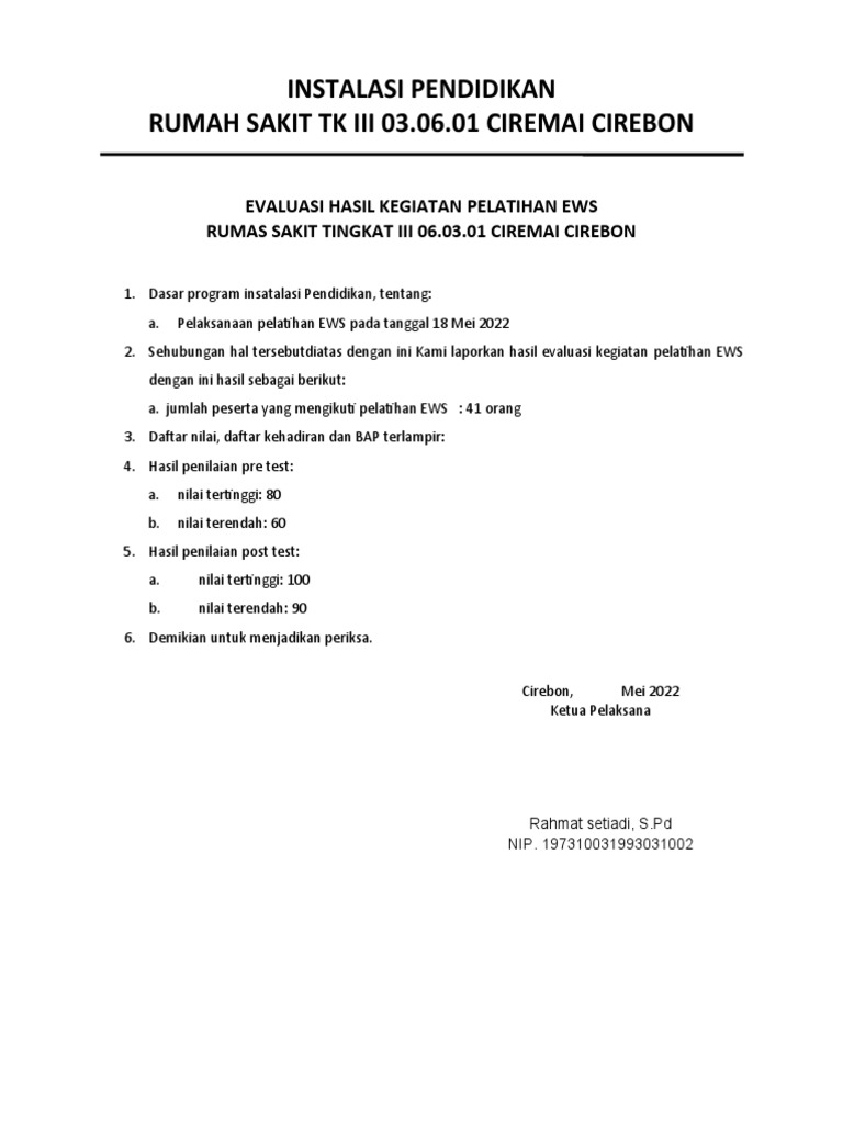 Evaluasi Pelatihan BHD Code Blue | PDF