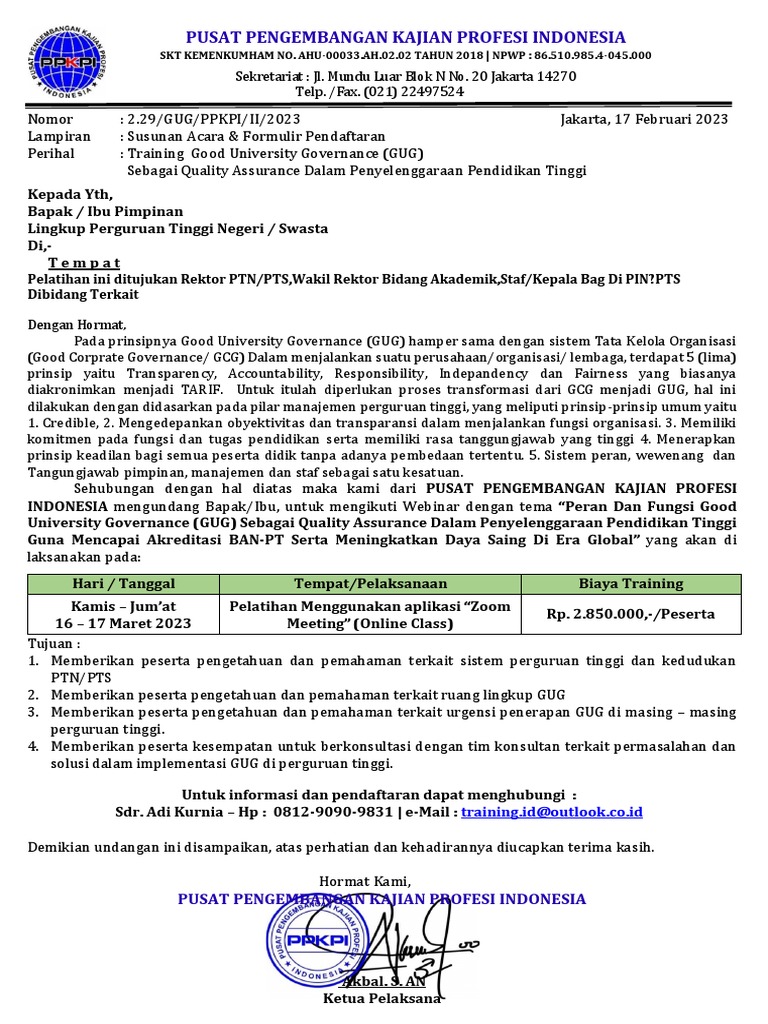 PPKPI - PERAN DAN FUNGSI GOOD UNIVERSITY GOVERNANCE (GUG) (TGL 16 & 17 ...