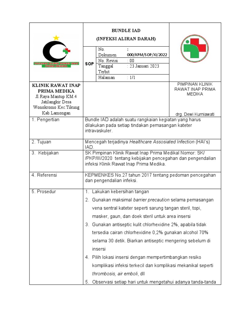 Sop Bundle Iad | PDF | Pengembangan Diri | Kesehatan Holistik