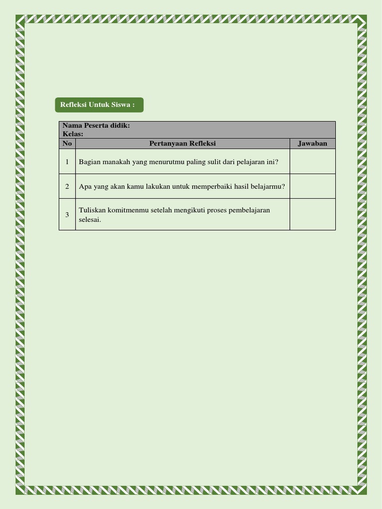 Refleksi Murid PDF | PDF