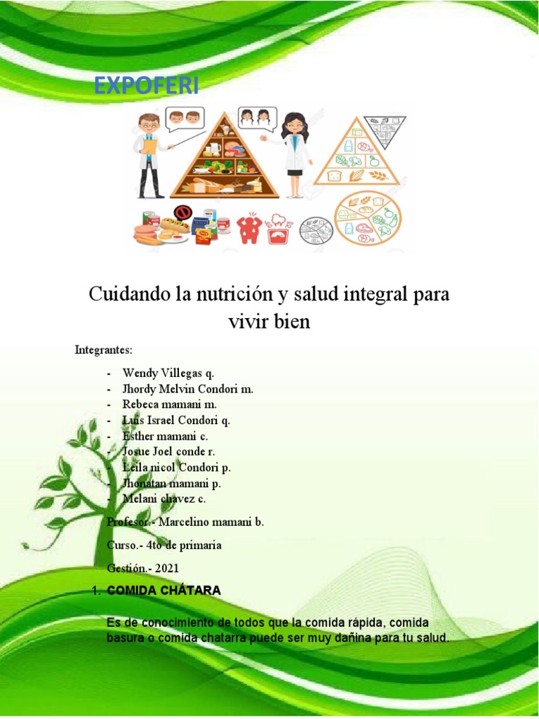Cuidando La Nutrición y Salud Integral para Vivir Bien | PDF ...