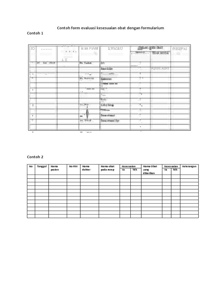 3.10.1 EP 7 Contoh Form Evaluasi Kesesuaian THD Formularium | PDF