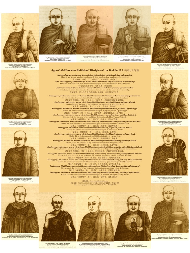 Aggasavika Foremost Bhikkhuni Disciples Thirteen Arahant Theris ...