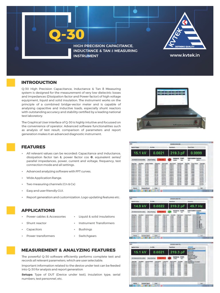 Q30 High Precision Capacitance Inductance - Tan Delta Measuring ...