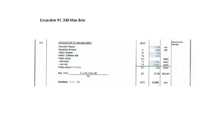 Excavator PC 330 Max Brio | PDF