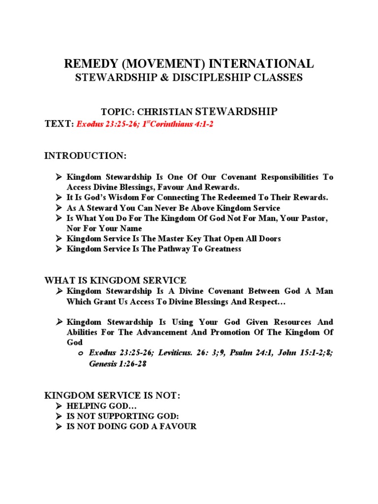 Christian Stewardship | PDF | Religious Belief And Doctrine | Bible Content