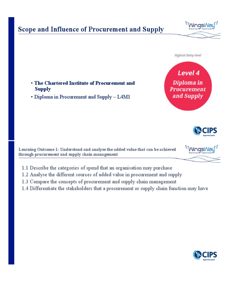 CIPS Material Level 4 | PDF | Procurement | Supply Chain