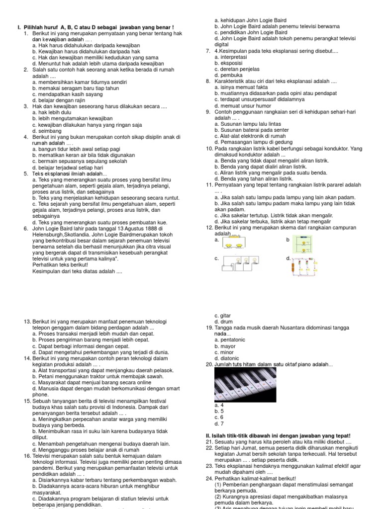 Soal Pas Kelas 6 Tema 3 | PDF | Kajian Bahasa Asing | Dewasa Muda