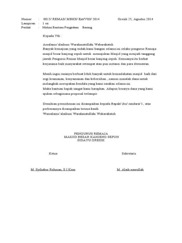 Contoh Proposal Pengadaan Barang | PDF