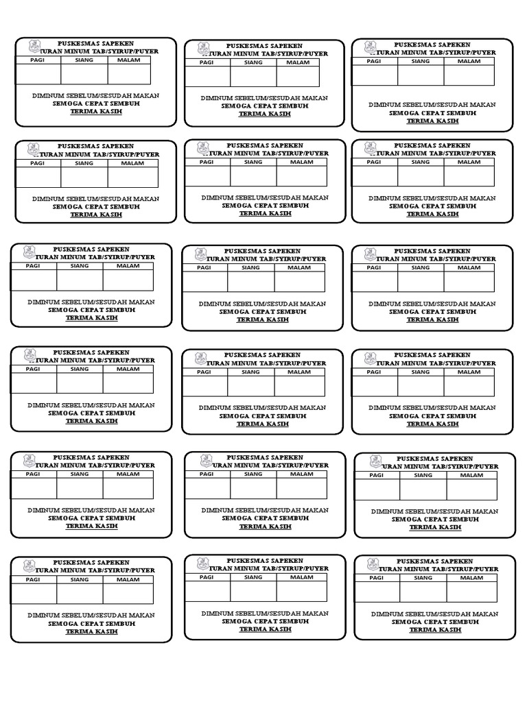 Form Aturan Minum Obat | PDF