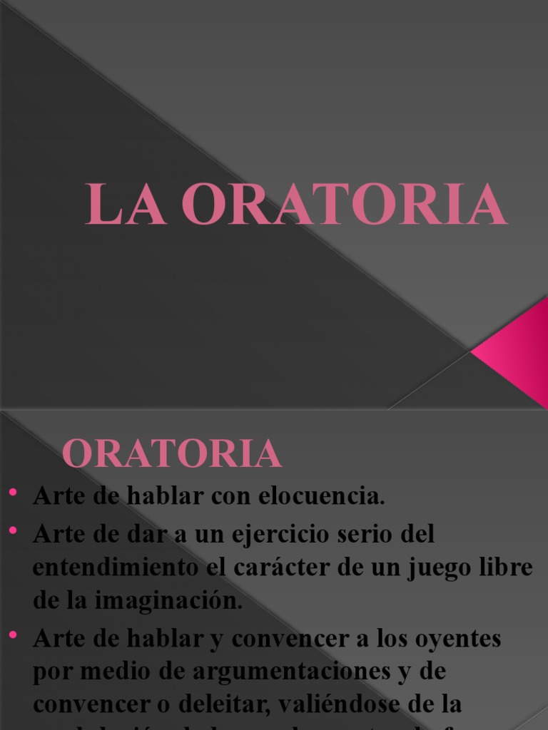 La Oratoria | PDF | Hablar en público | Comunicación humana