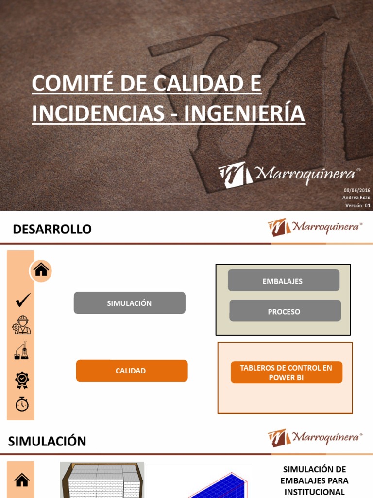 Comité de Calidad E Incidencias - Ingeniería: 08/06/2016 Andrea Rozo ...
