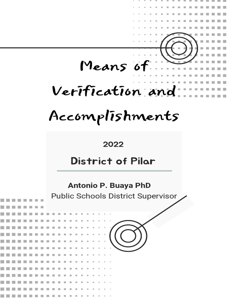 Means of Verification and Accomplishments PDF | PDF