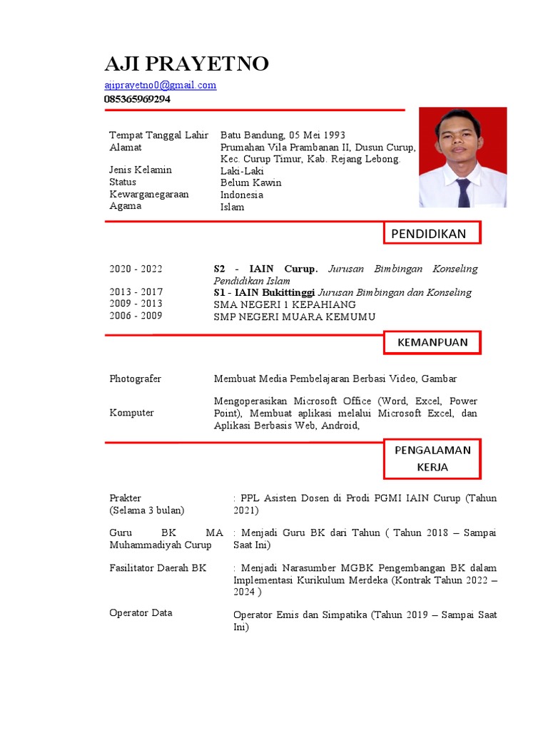 CV Aji Prayetno | PDF