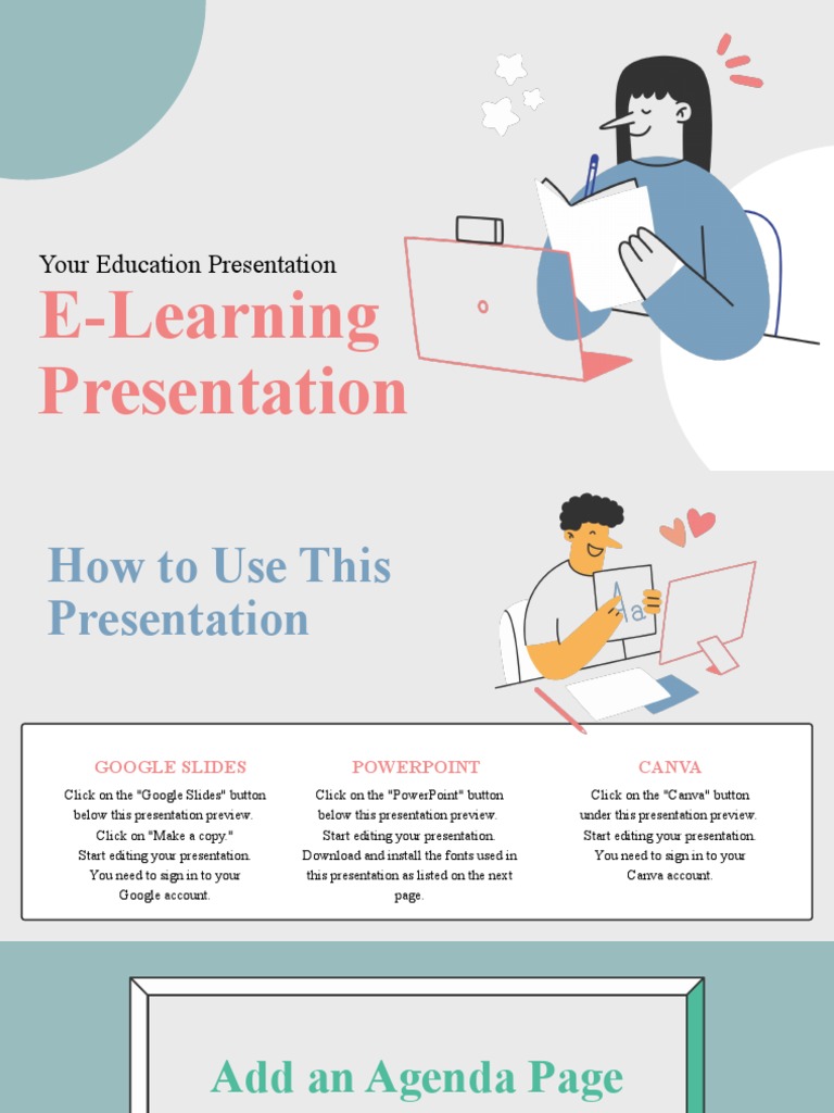 Blue, Pink, Yellow and Green Cute Illustrative E-Learning Presentation | PDF | Mass Media ...