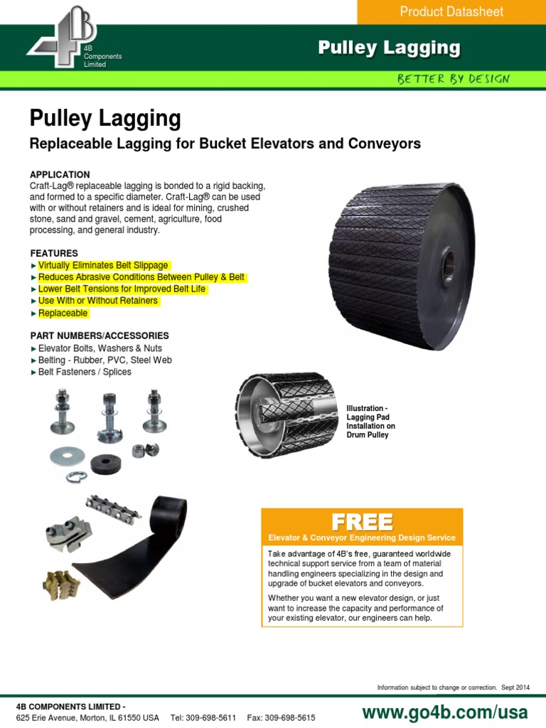 Pulley Lagging PDF | PDF | Belt (Mechanical) | Elevator