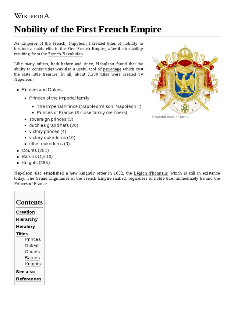 Napoleon's Titles of Nobility Explained | PDF | Feudalism | Nobility