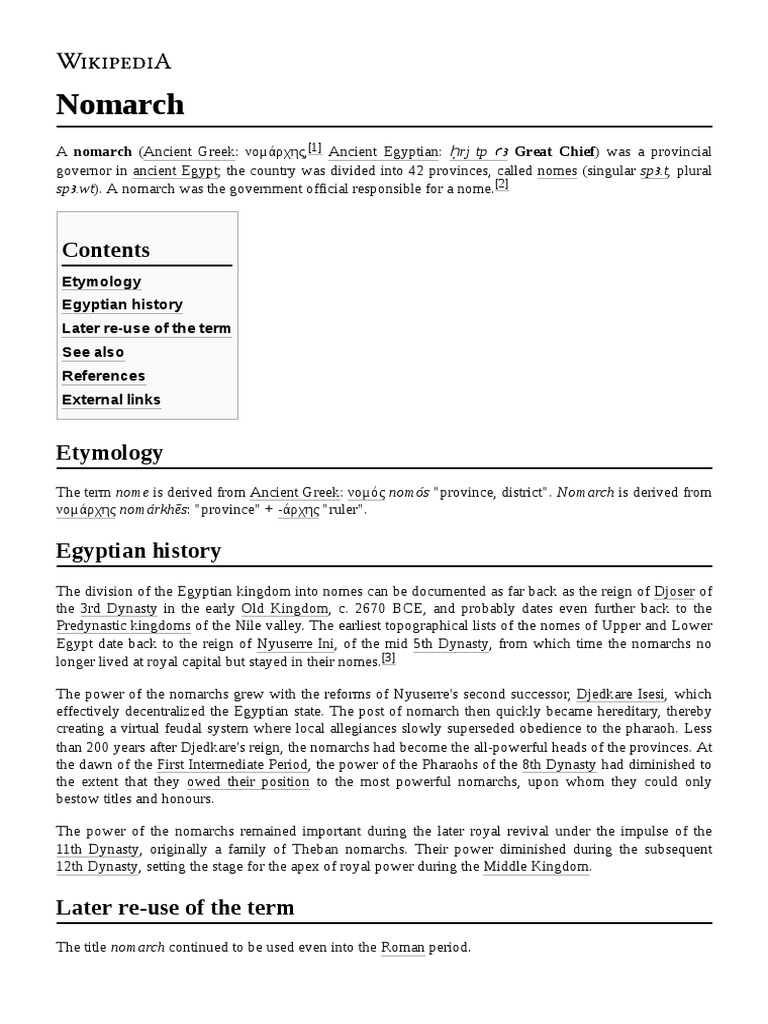 Nomarch | PDF | Ancient Africa | Ancient Egypt