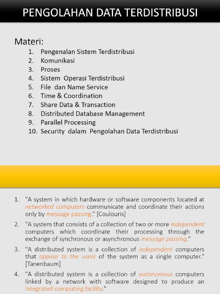 Pengolahan Data Terdistribusi - PDF Download Gratis | PDF
