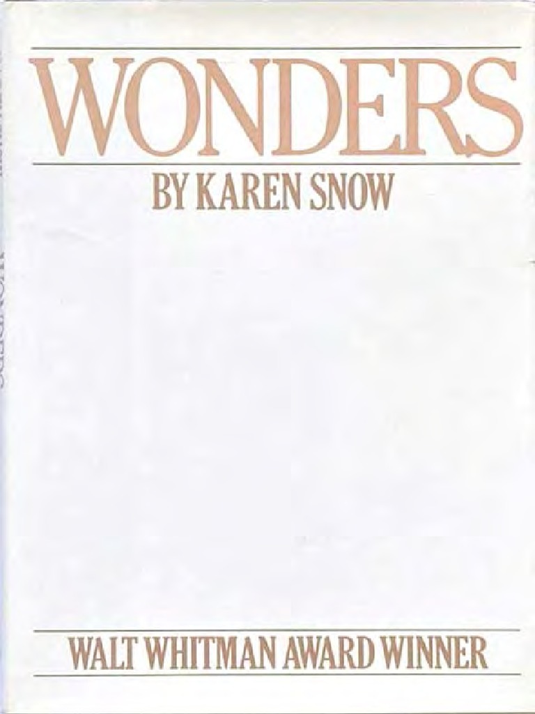 Wonders - Karen Snow 1980 | PDF