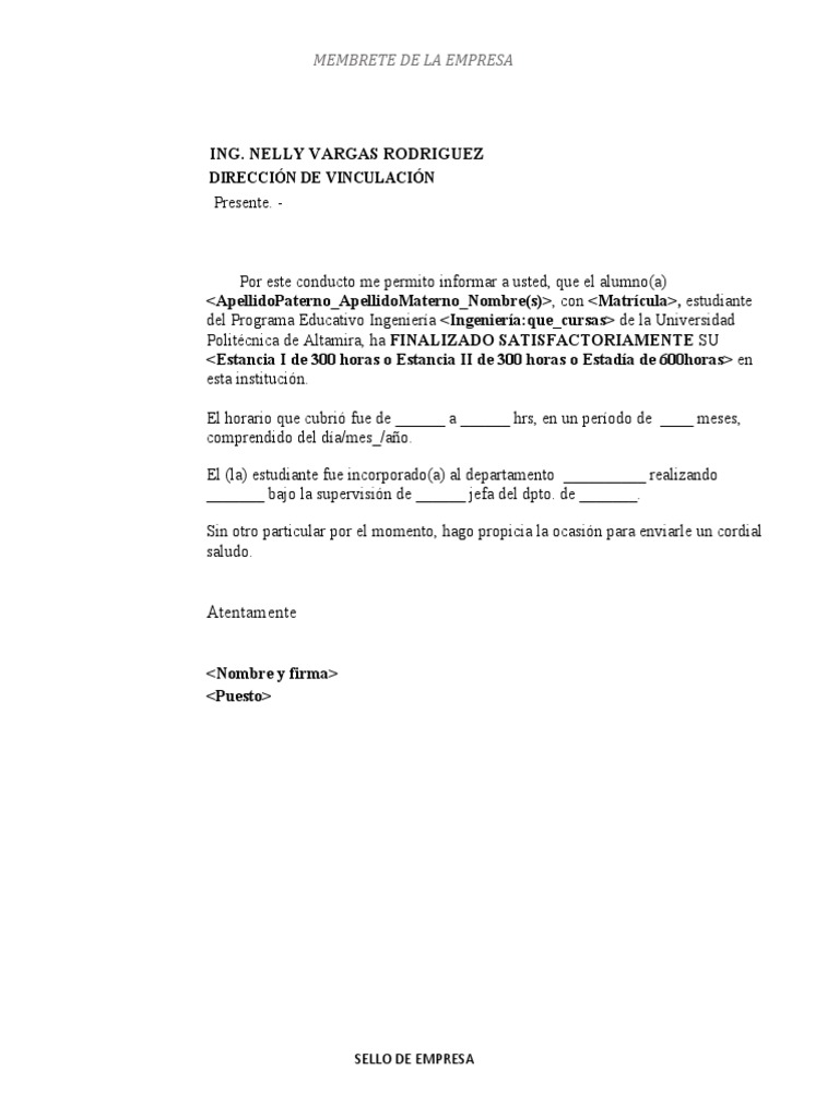 Carta Terminacion V2 | PDF