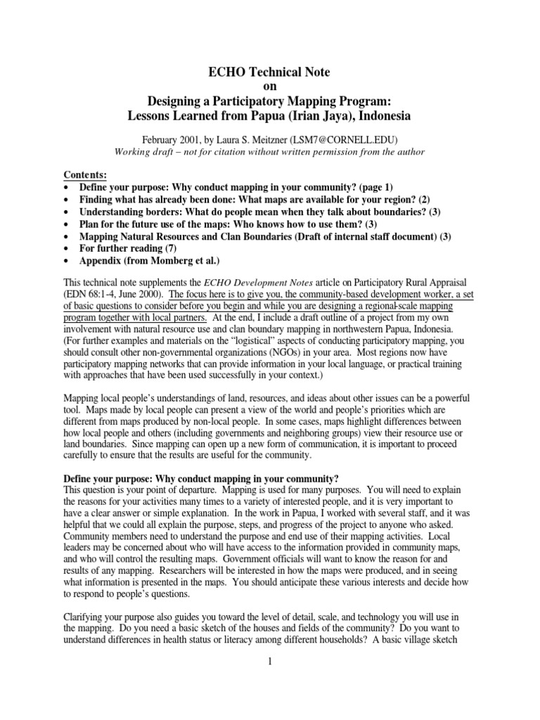 Participatory Mapping | PDF | Geographic Information System | Cartography Participatory Mapping | PDF | Geographic Information System | Cartography
