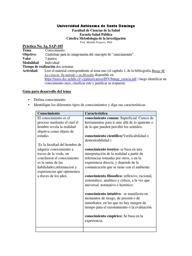 SAP105 Tarea 1.1 (Grupal) | PDF | Conocimiento | Cognición